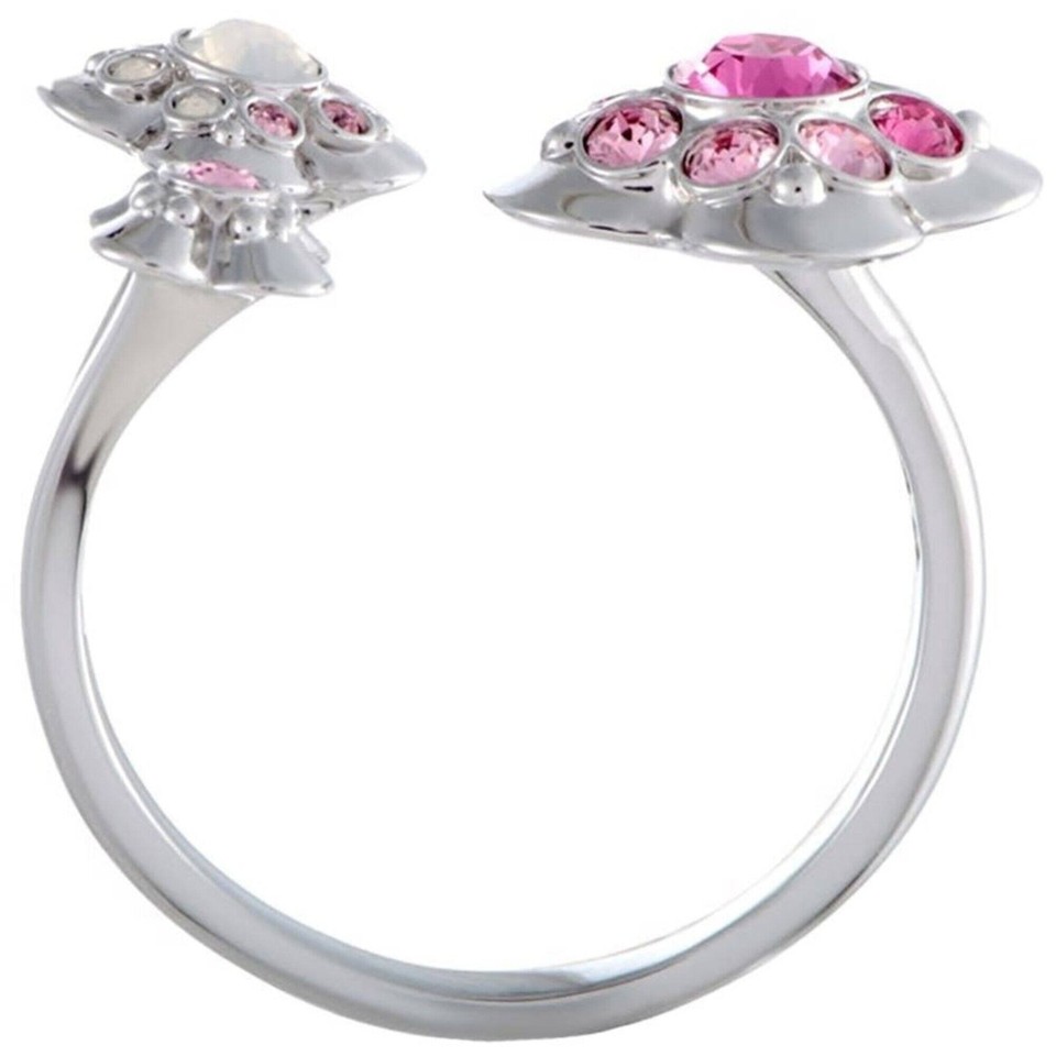 Swarovski Women's Ring Cherie Pink and Clear Crystals Open Shank, Size ...