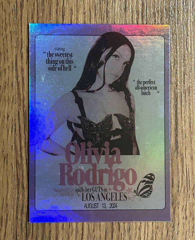Olivia Rodrigo 2024 GUTS Tour Official Poster & Trading Card Los Angeles LA 8/13 | eBay