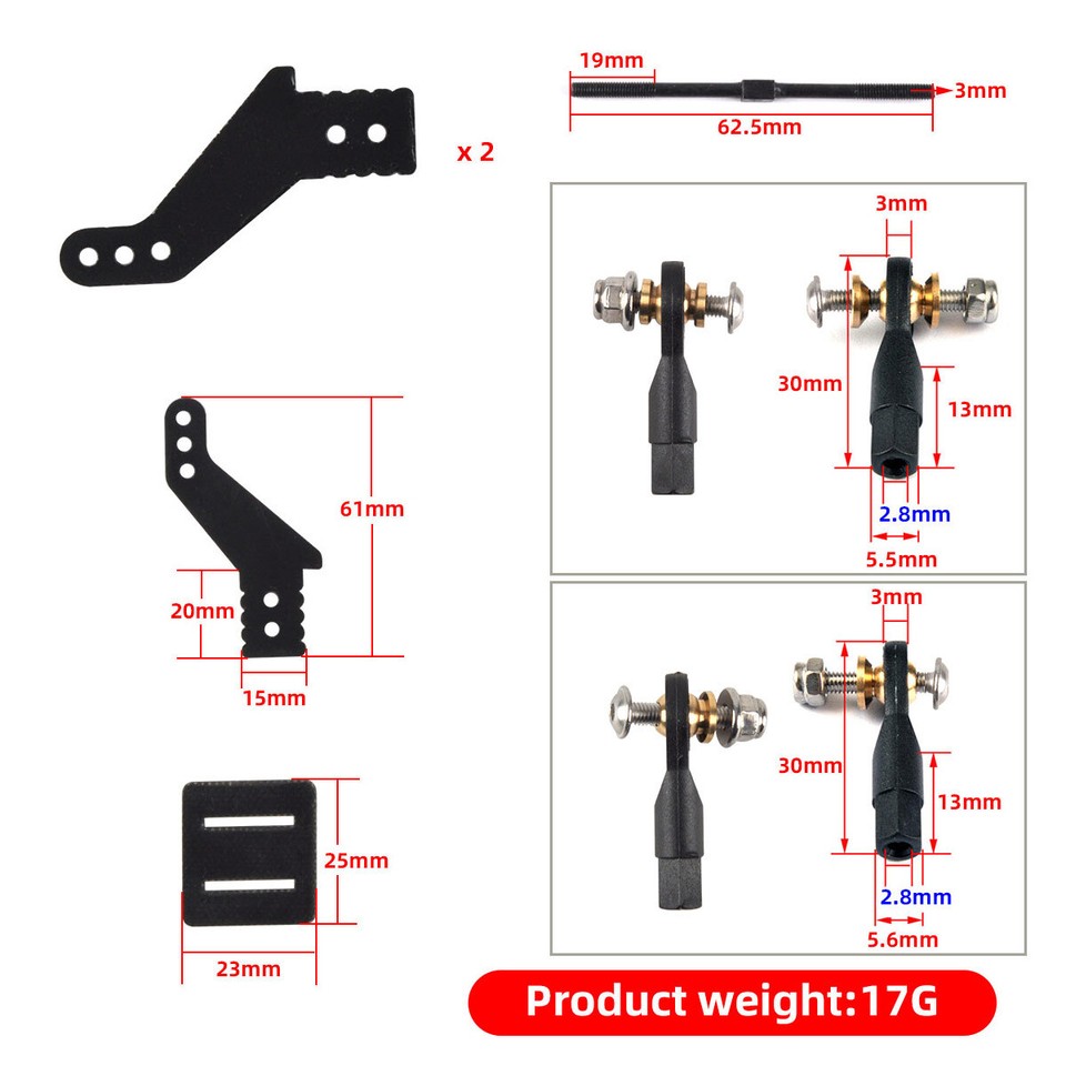 1Set Ball Joint Link Rod Servo Push Rod Connector Steering Arms Rudder ...