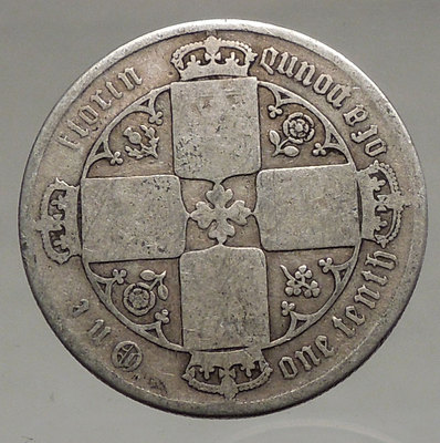 1848-1887 United Kingdom Great Britain VICTORIA Old Silver Florin Coin ...