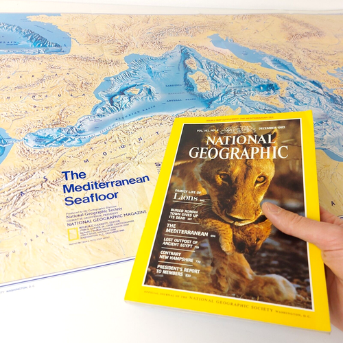 1982 National Geographic Magazine With Mediterranean Deep Sea Map | eBay UK