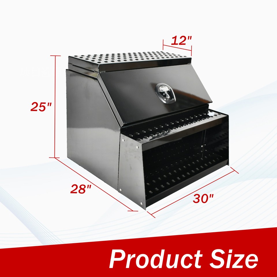 25''×28''×30'' Aluminum Side Mount Semi Truck Storage Tool Box w/Saddle ...