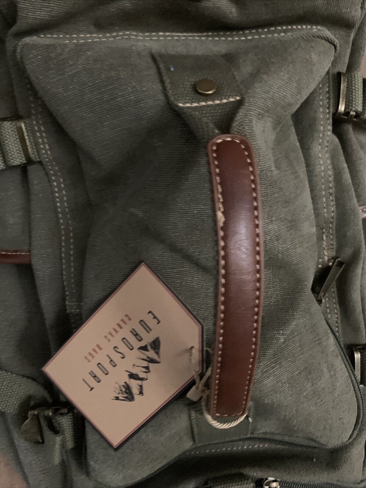 Eurosport Canvas Backpack Bag Olive Green #B718 | eBay