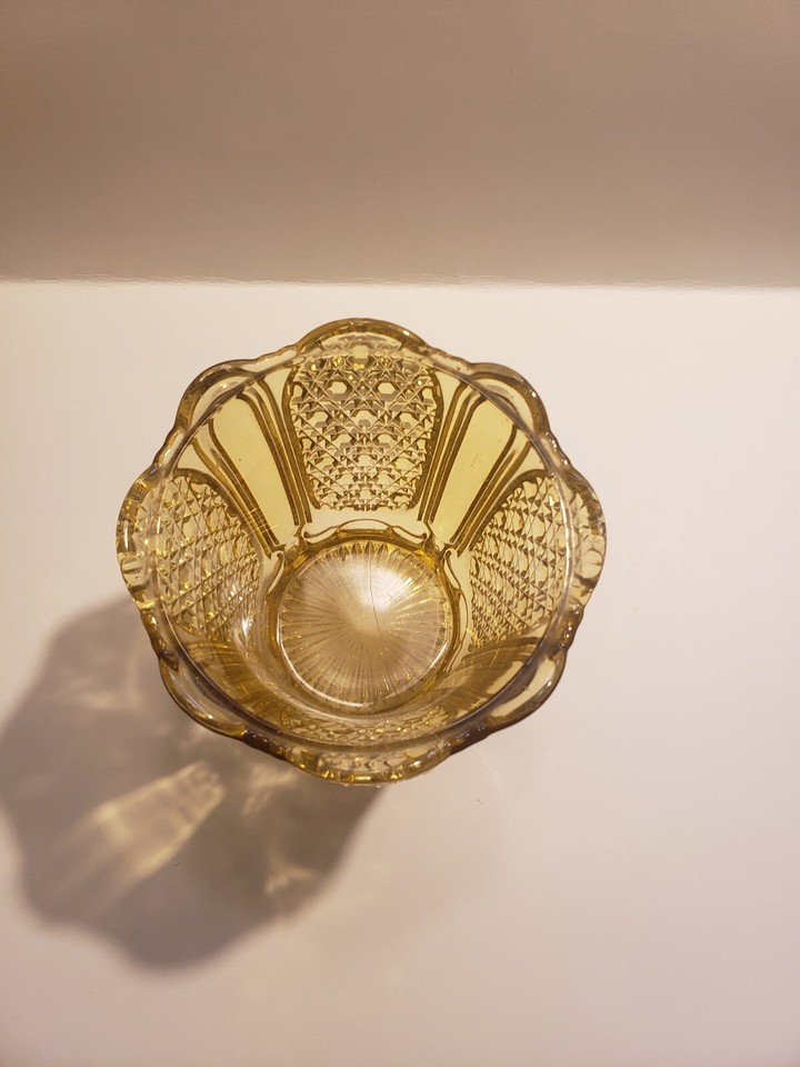 Vintage EAPG Bryce Bros. Golden Amber Glass Four Panels Spooner Vase | eBay