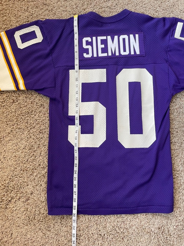 1970s Sand-Knit Minnesota Vikings Jeff Siemon Home Authentic Jersey ...