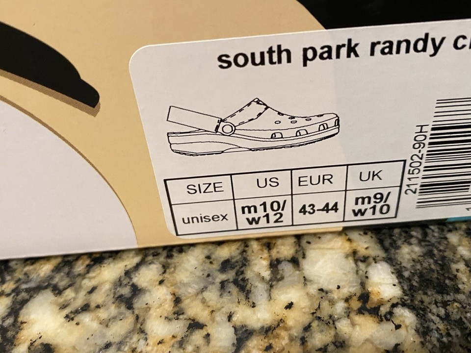 New Mens Crocs South Park Randy Classic Clogs, size 10 (also womens 12 ...