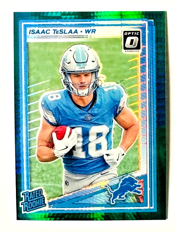 2025 Donruss Optic Isaac Teslaa GREEN Hyper Prizm RC #219 Lions Rated ...