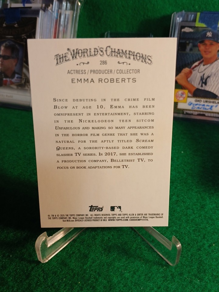 2025 Topps Baseball Allen & Ginter Emma Roberts Silver Portrait #286 ...