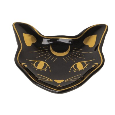 Mystic Kitty Trinket Dish 5" NEW Ceramic Gothic Coin Jewelry Tray | eBay
