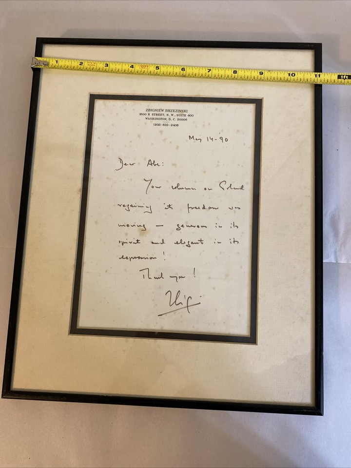 Rare 1990 Letter from Zbigniew Brzezinski to Abe Rosenthal on Poland's ...