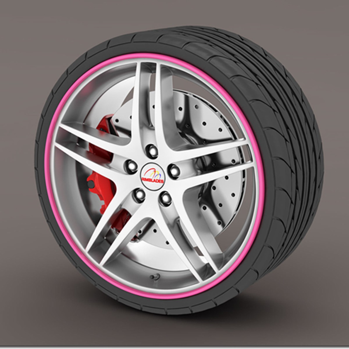 Pink Car Rims Silver