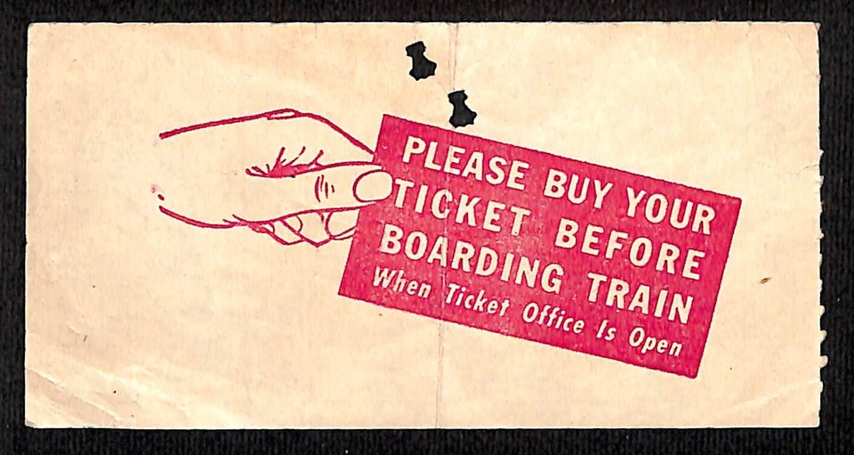 Pennsylvania Railroad Conductor's Train Fare Receipt c1946 #293710 | eBay