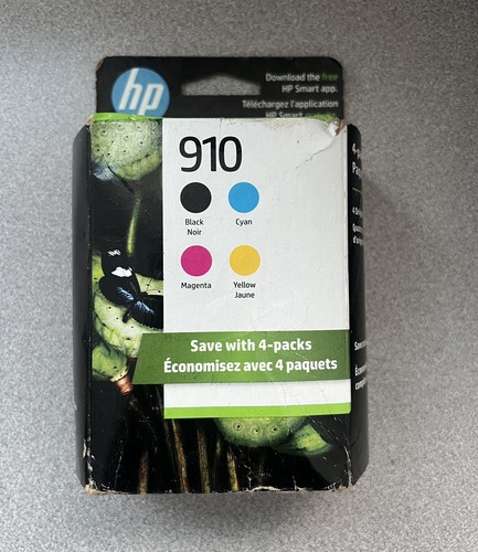 HP Ink 910 Black 910 C-M-Y Ink Cartridges 4 Packs Mar 2023 192545729628 ...