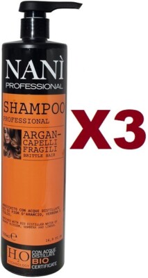 3 PZ NANI PROFESSIONAL SHAMPOO ARGAN CAPELLI FRAGILI 500ML | eBay