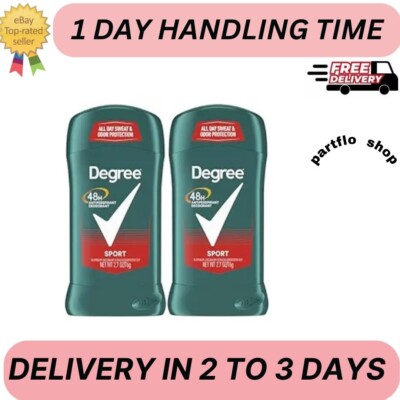 2 PACK MEN ANTIPERSPIRANT DEODORANT DEGREE STICK SPORT 48 HOUR ...