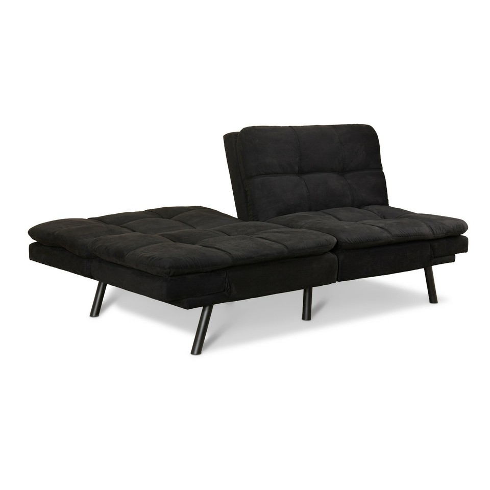 Memory Foam Futon Sleeper Sofa Bed Couch Convertible Foldable Black 72 ...