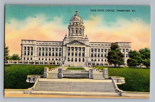 Frankfort Kentucky KY State Capitol Building View Vintage Linen ...