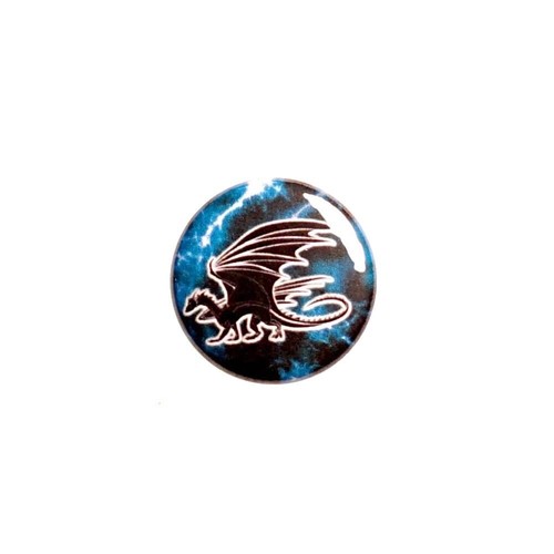 Cool Dragon Button Pin Dark Night Sky Black Blue Backpack Jacket Pin 1 ...