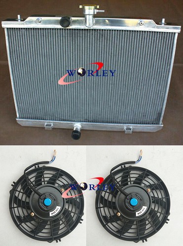 3 Rows Aluminium Radiator +2x fans for 2007-2013 Nissan X-Trail T31 2 ...