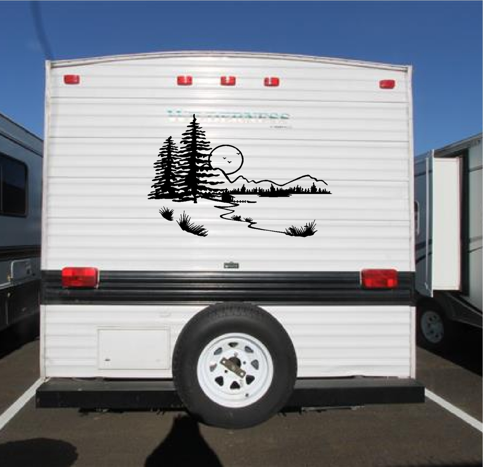 Lake Landscape Camper RV Vinyl Decal Sticker 23x38Camper Graphics ...