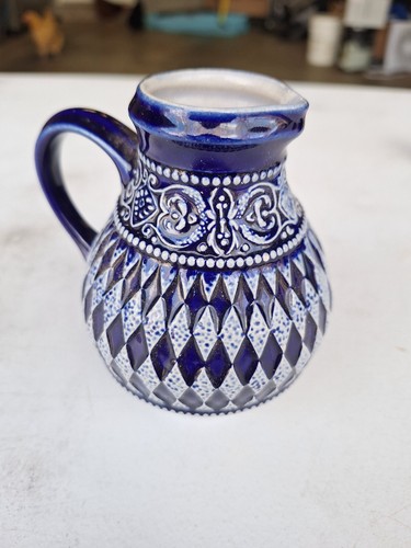 VTG German Marzi & Remy Salt Glazed Blue Gray Stoneware .25L Pitcher ...