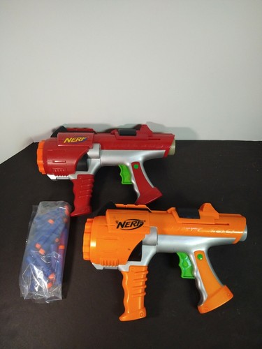 Nerf Lot Of 2 Nerf Dart Tag Blaster X2 Hyperfire Rotating 10 Shot ...