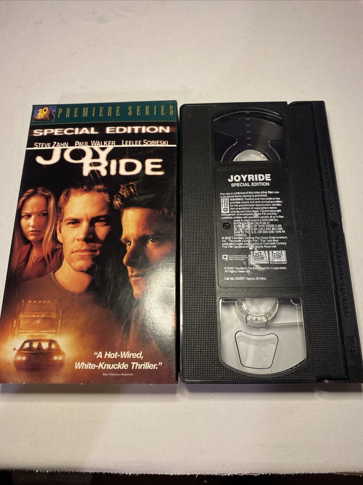 Joy Ride ~ VHS (Steve Zahn, Paul Walker, Leelee Sobieski) ~ Premiere ...