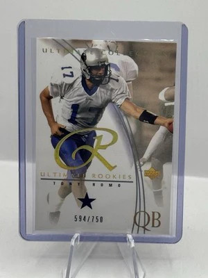 Tony Romo Rookie 594/750 2003 Upper Deck Ultimate Rookies #58 Dallas ...