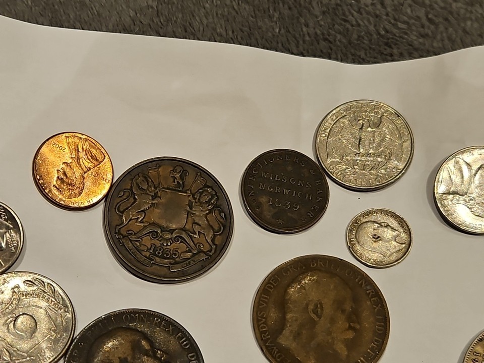 Joblot Clearance Find Of Old British World Coins Tokens USA East Africa ...