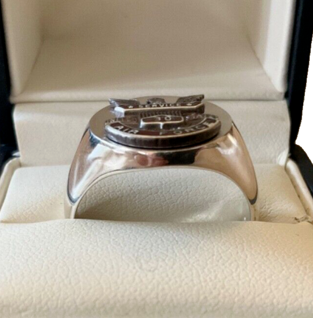 Vintage Men’s Sterling Silver U.S. AIR FORCE 30 Year Service New Signet ...