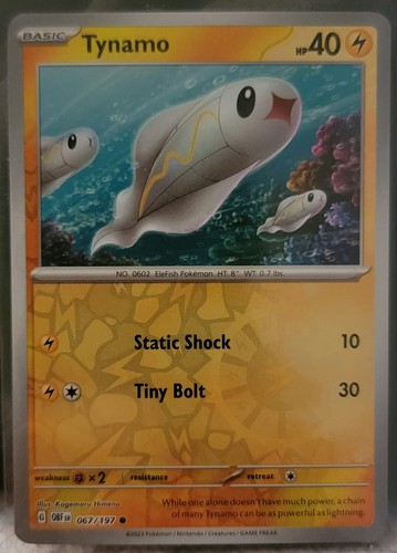 Pokemon TCG Card Tynamo 067/197 S&V Obsidian Flames Reverse Holo NM | eBay