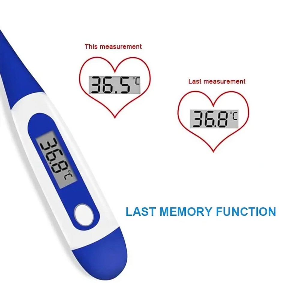 1x Digital Fever Thermometer for Adults and Baby Kids, Oral/Rectal ...