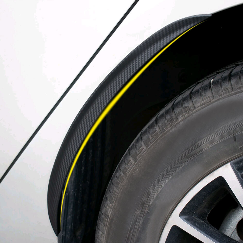 Black 25cm Carbon Fiber Car Fender Mud Flap Splash Strip Guard ...