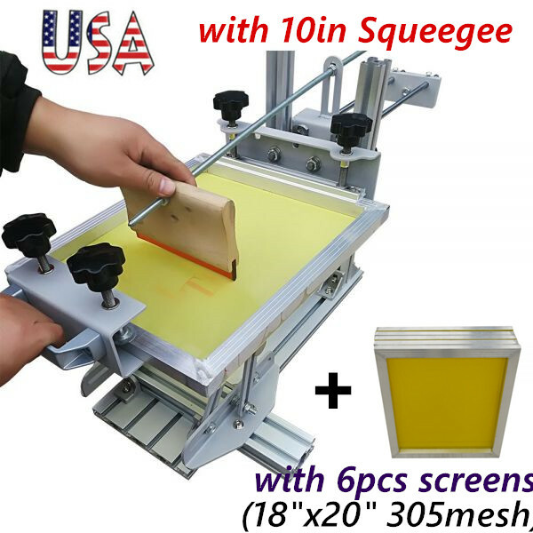 Manual Cylinder Screen Printing Machine 10" Squeegee for Pen Cup Mug ...