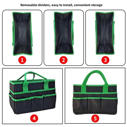 Strong stitched garden tool bag with dual carry options and pocket ...