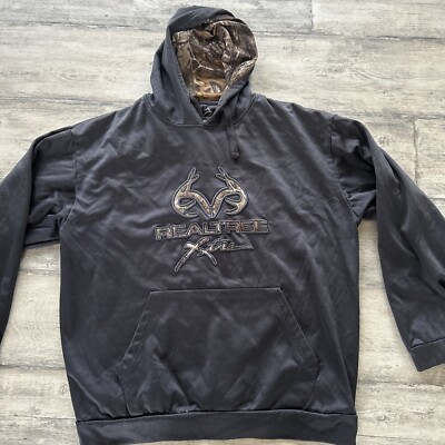 RealTree Edge Hoodie Mens Lg Dk Grey Camouflage Long Sleeve 2 Pocket ...