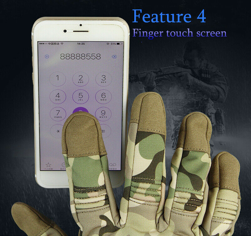 Tactical Touch Screen Gloves Outdoor Military Combat Full Finger ...
