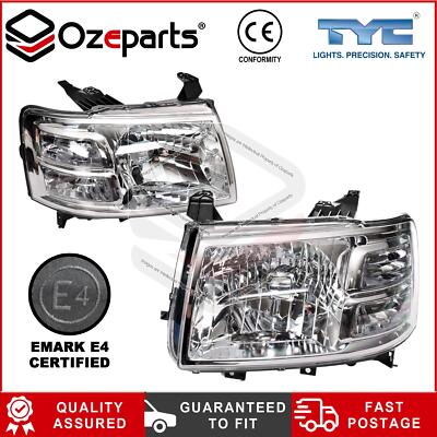 Set / Pair LH+RH Head Light Lamp Chrome For Ford Ranger PJ Ute 2006 ...