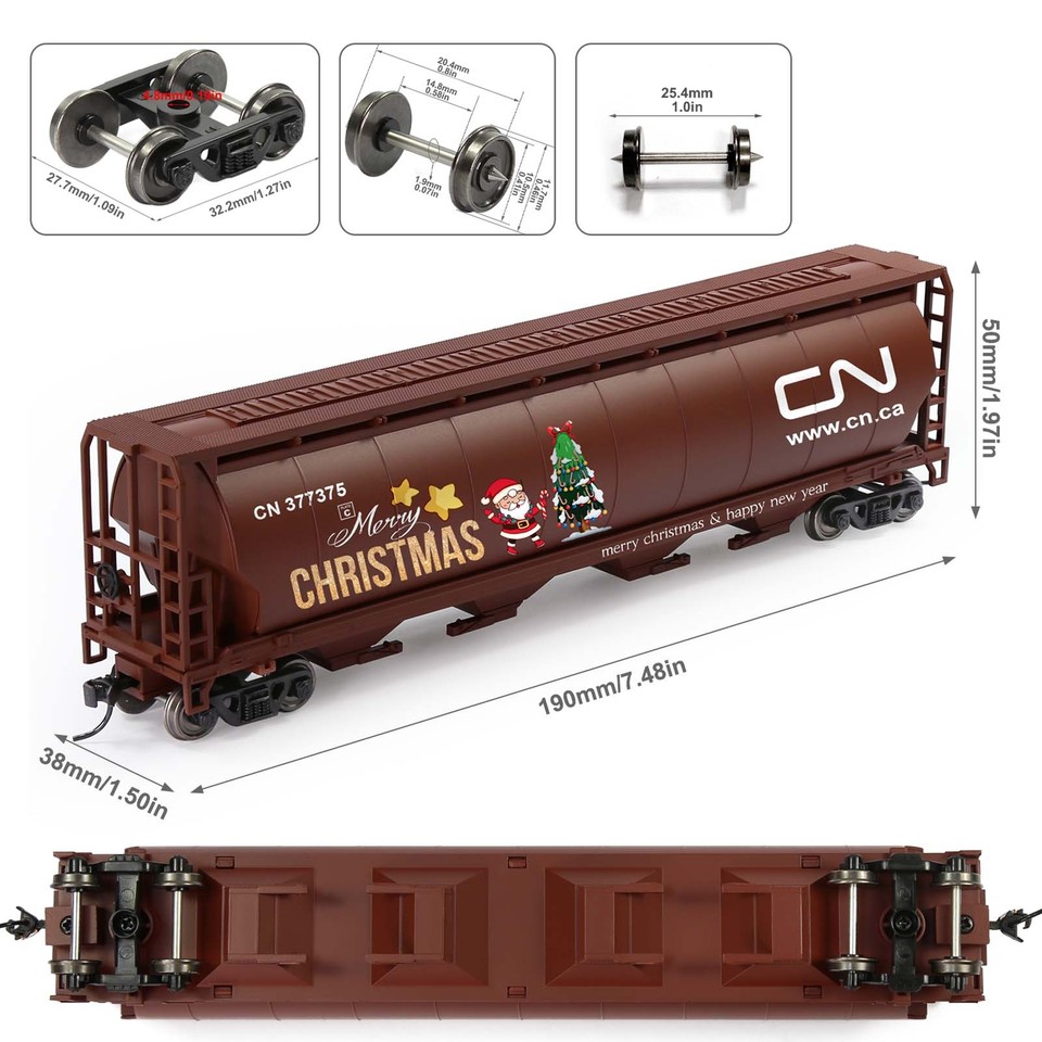Evemodel HO Scale Cylindrical Covered Grain Hopper Car Christmas ...