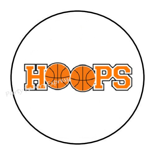 30 HOOPS BASKETBALL ENVELOPE SEALS LABELS STICKERS PARTY FAVORS 1.5 ...