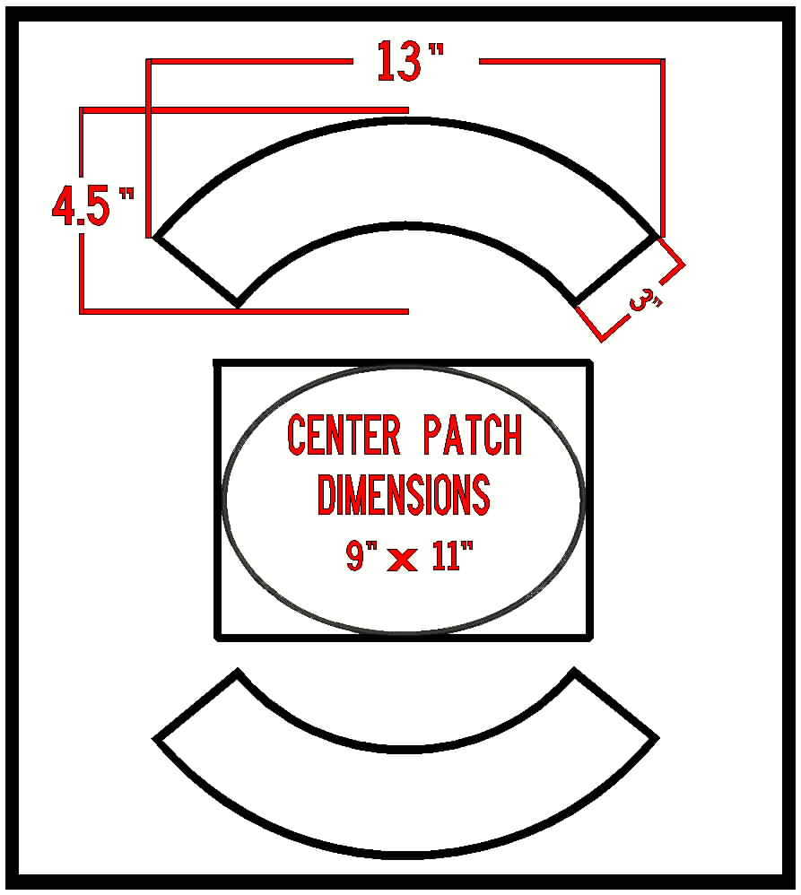CUSTOM EMBROIDERED 3 pc MC ROCKER PATCH SET TOP BOTTOM CENTER ...