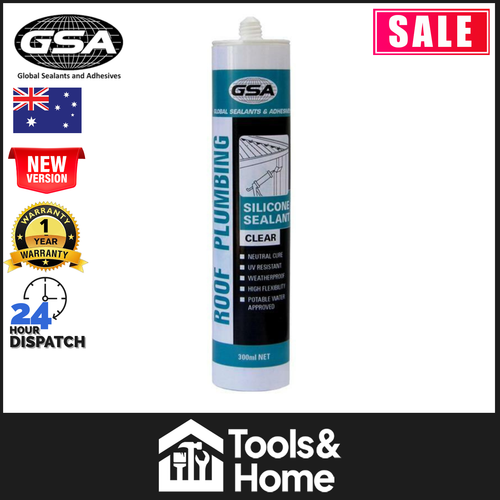 GSA 300ml Roof Gutter Plumbing Silicone Sealant CLEAR / TRANSLUCENT - 6854C | eBay Australia
