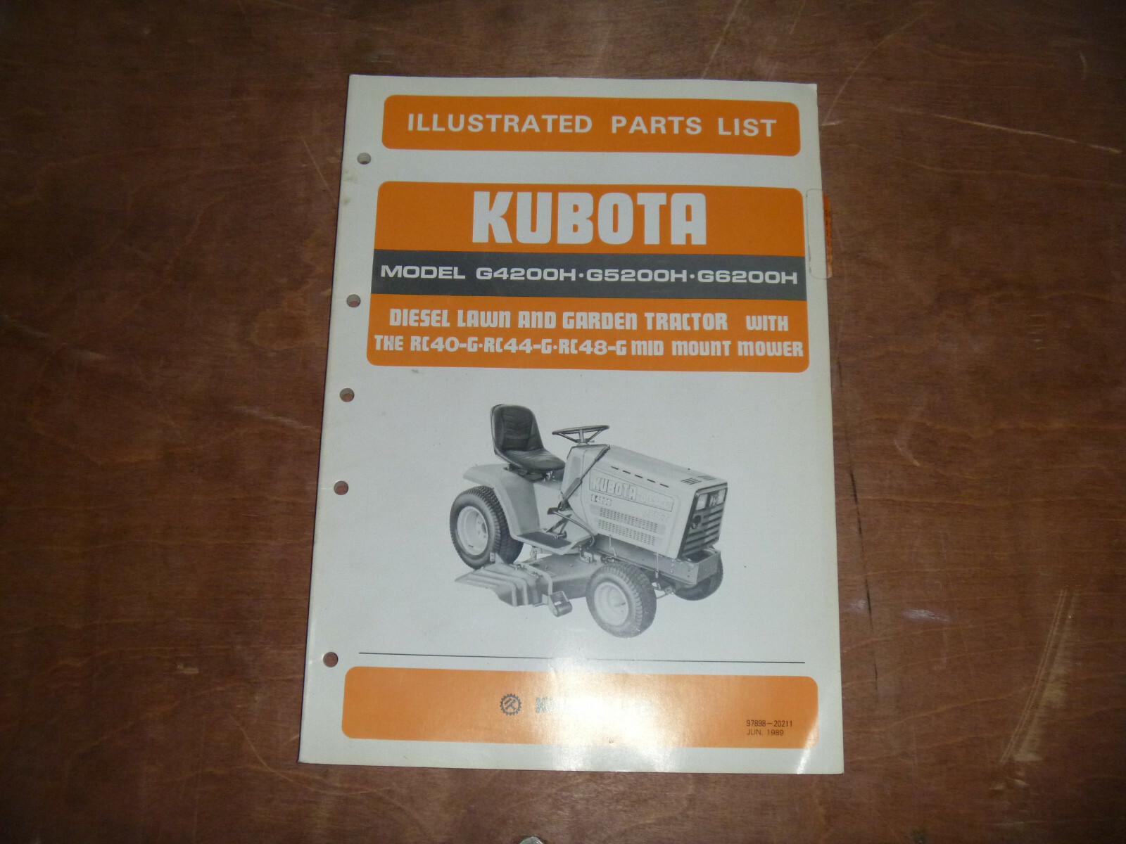 Kubota DG4200H G5200H G6200H Diesel Lawn Garden Tractor Parts Catalog ...