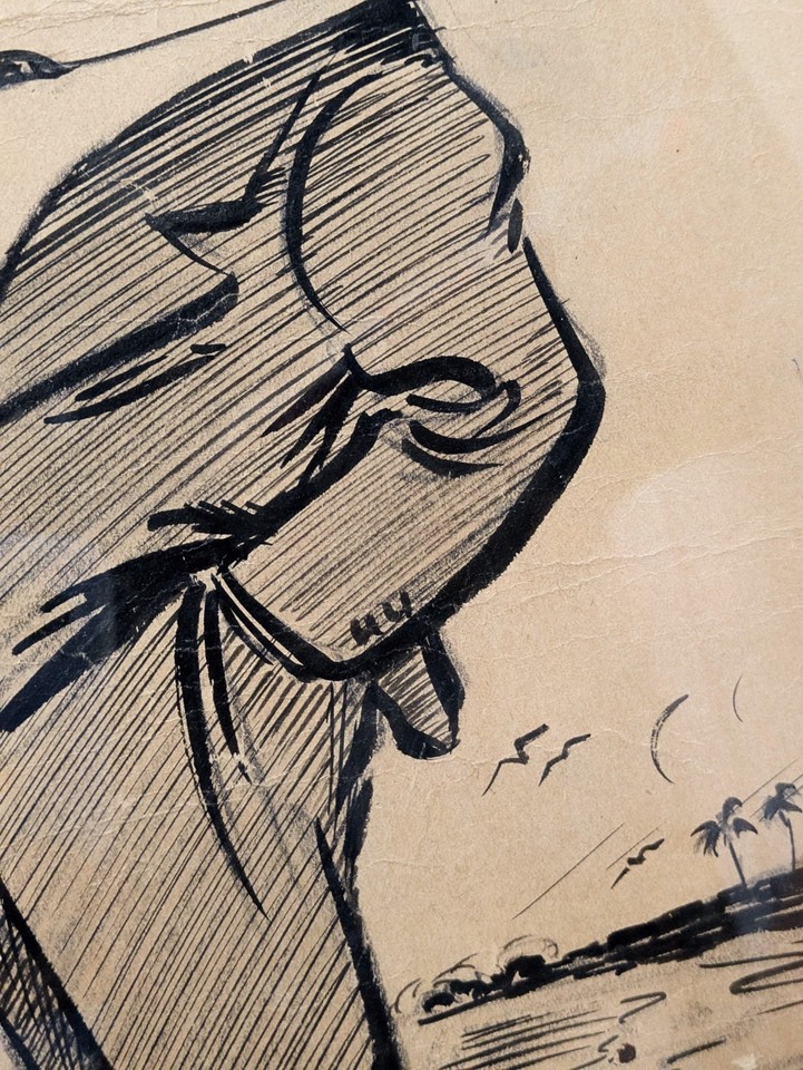 Original Vintage 1952 DUDLEY GORDON CARTOON Drawing Art Australian ...