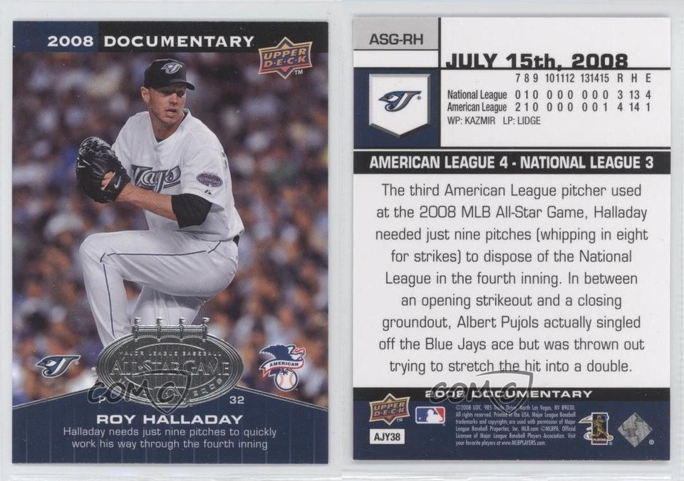 2008 Upper Deck Documentary All-Star Game Roy Halladay #ASG-RH HOF 0a1 ...