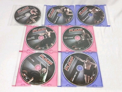 Les Mills Pump DVD Discs 1-7 Exercise Fitness Workout DVD 1 2 3 4 5 6 7 ...