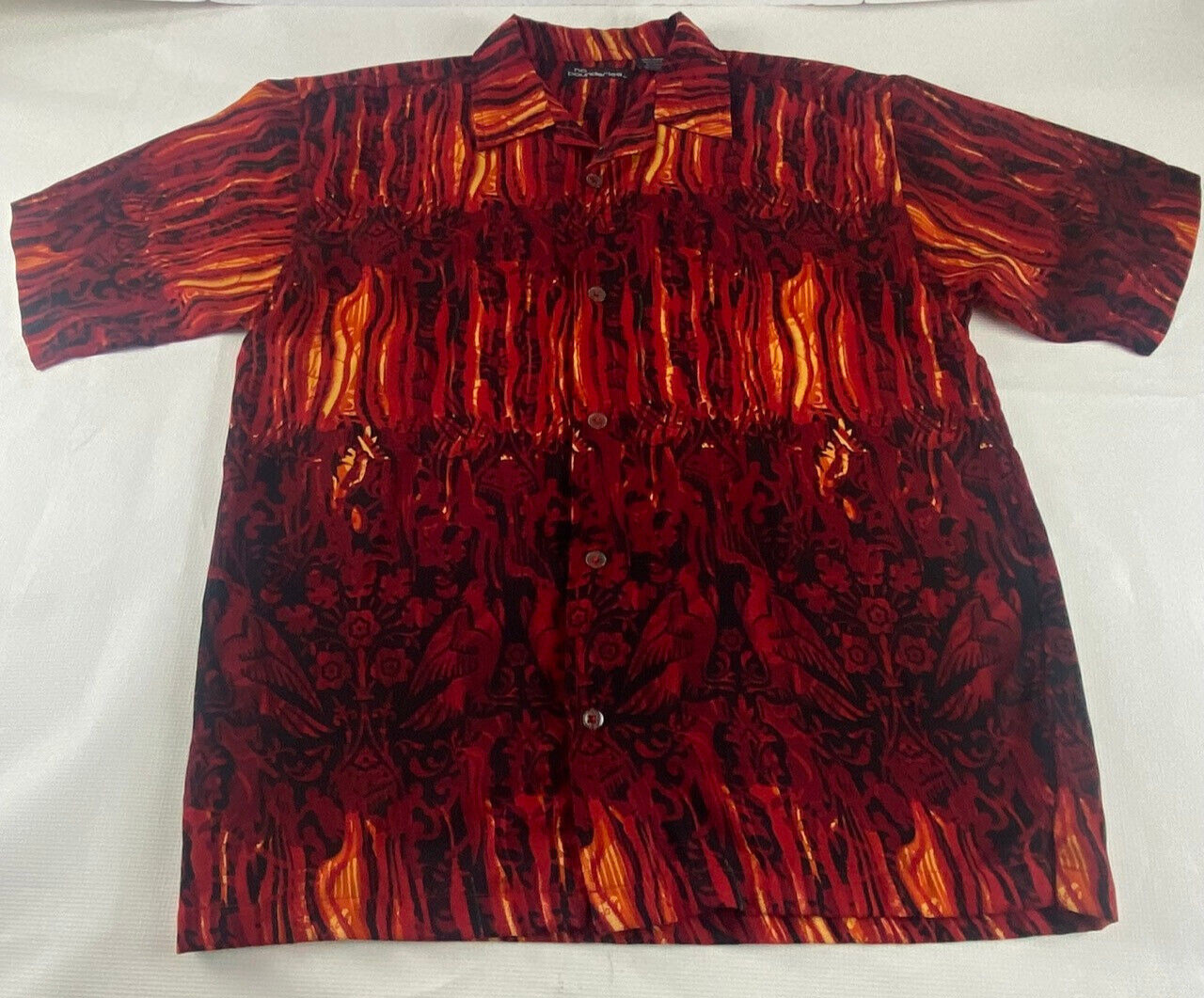 No Boundaries Flame Red Fire Flames Y2K Rockabilly Me… - Gem