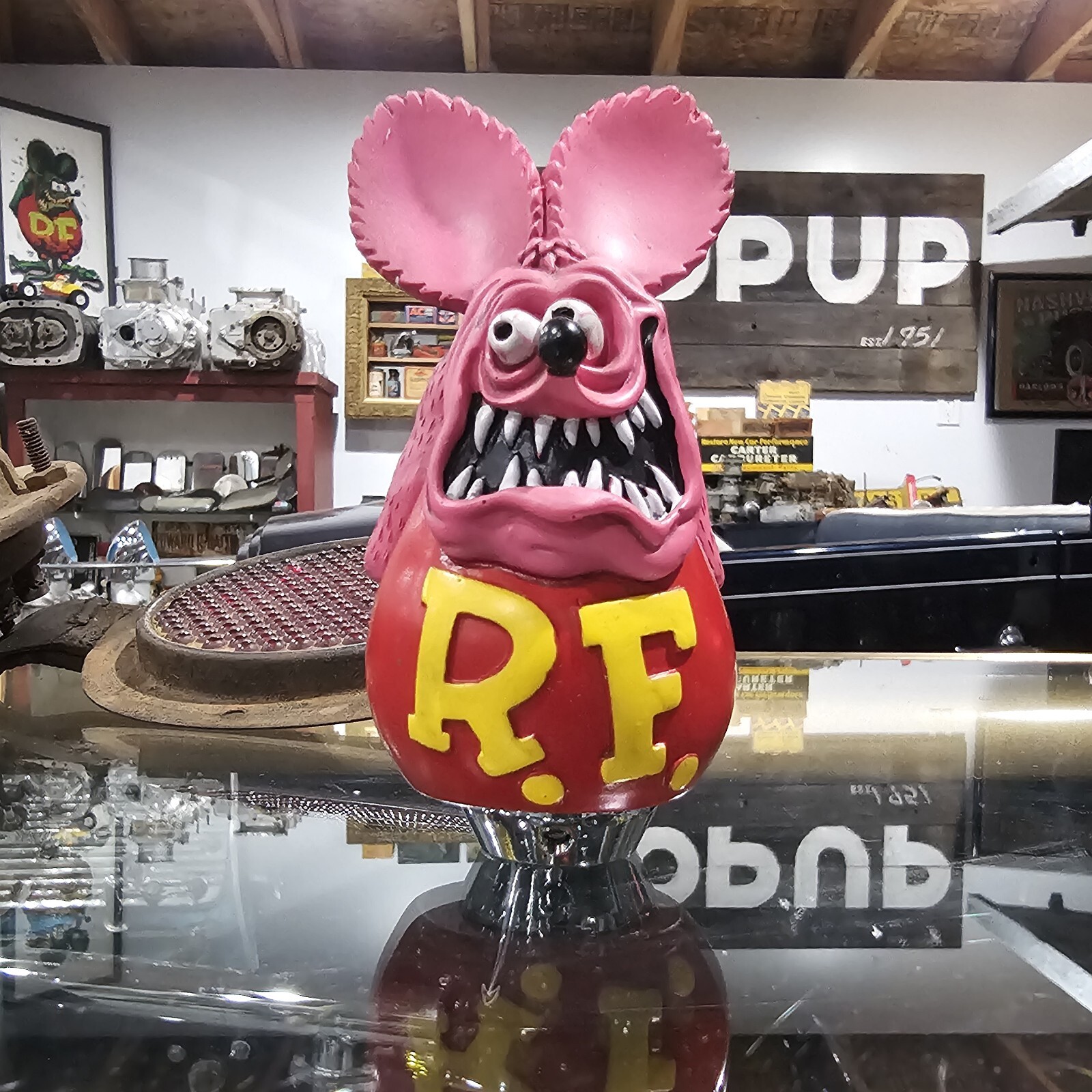 Cast Resin Ed Big Daddy Roth RAT FINK Shift Knob vtg style Hot Rod ...