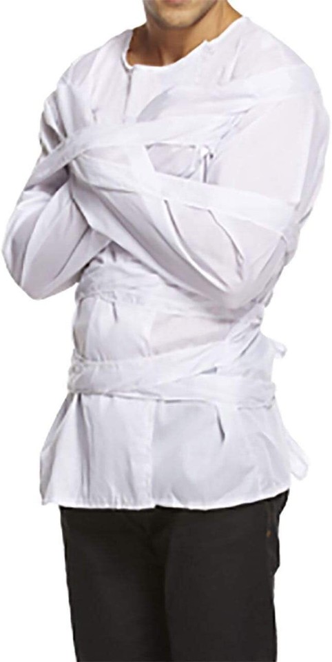 Adult Straight Jacket Asylum Hannibal Lecter Halloween Fancy Dress ...