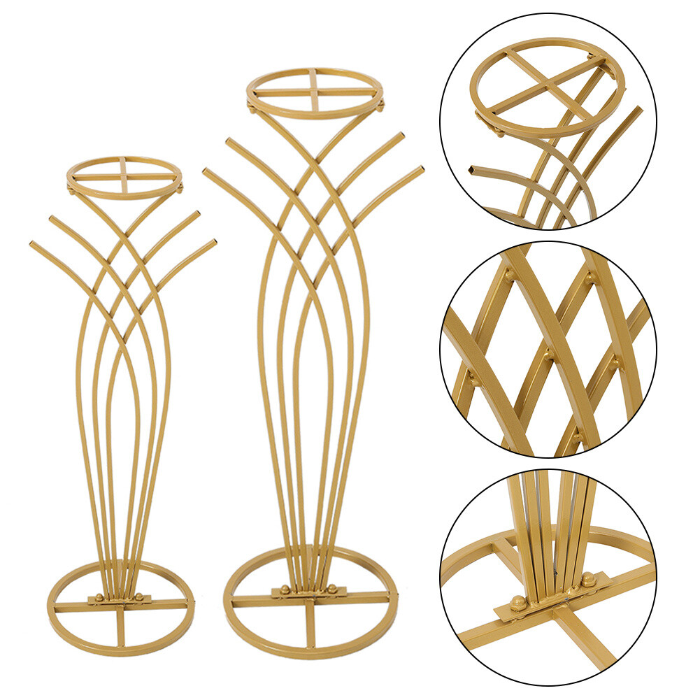50-100CM Gold Geometric Plinth Flowers Stand Pedestal Wedding Decor ...